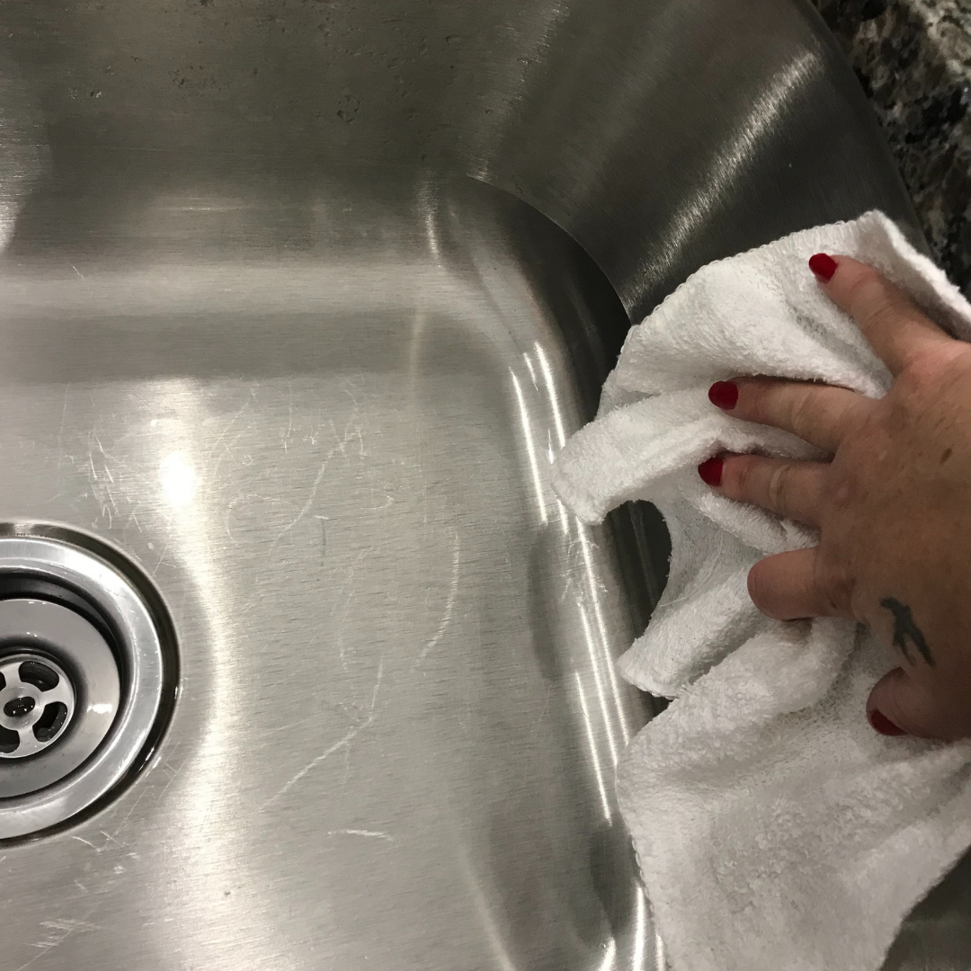 How To Clean Kitchen Sink | Coffee Addict Mama